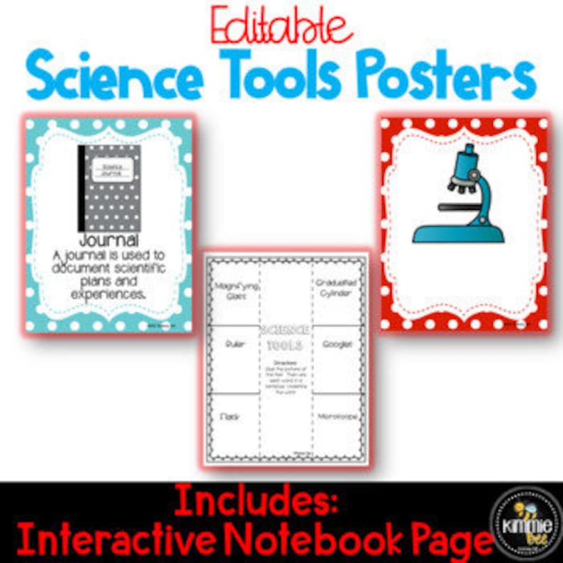 Editable Science Tools Posters - Etsy