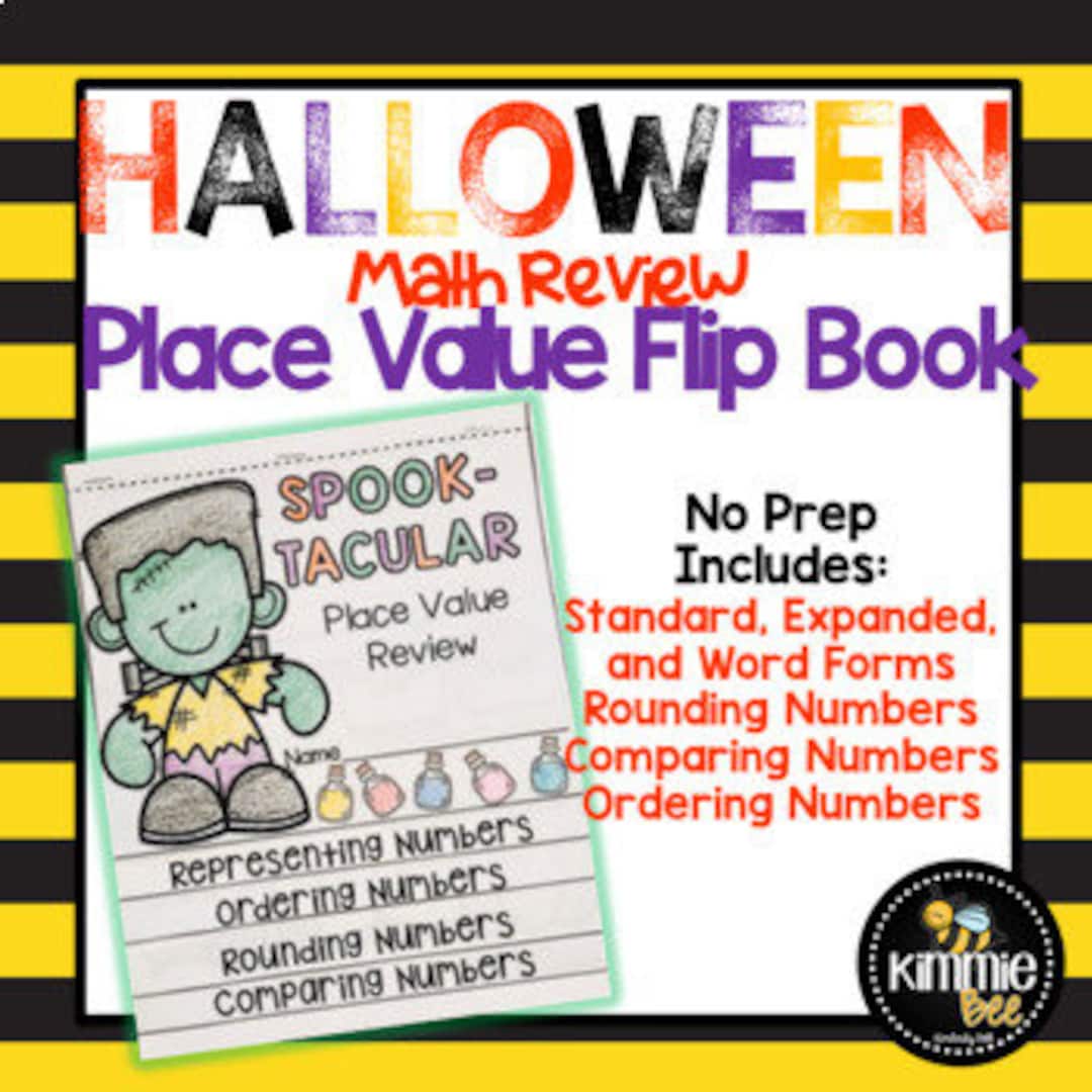 October Halloween Place Value Review Flipbook - Etsy