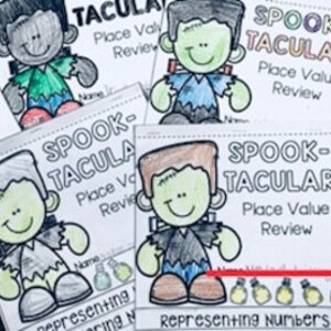 October Halloween Place Value Review Flipbook - Etsy