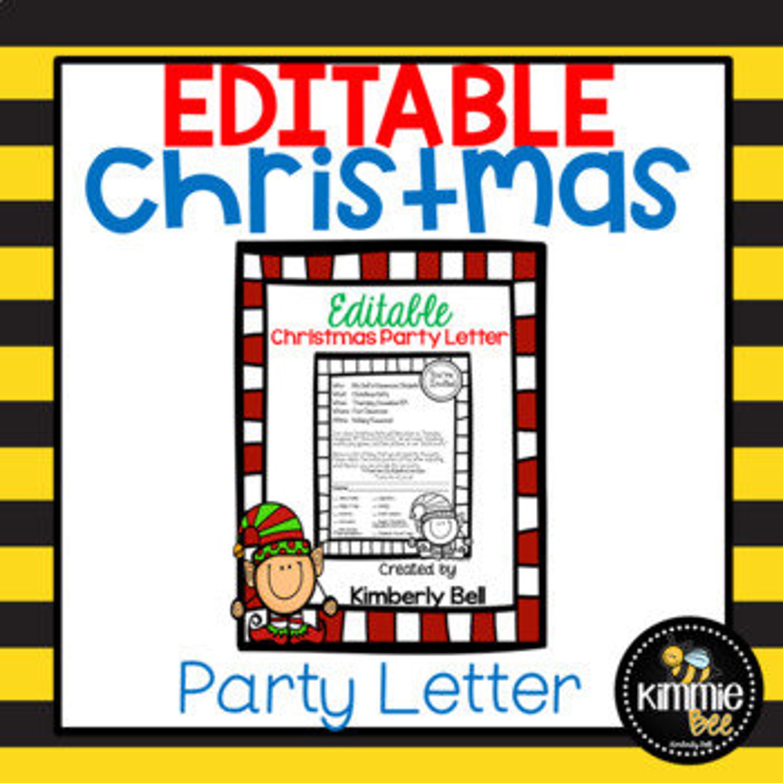 Editable Elf Class Christmas/holiday Party Letter With Blank Template ...