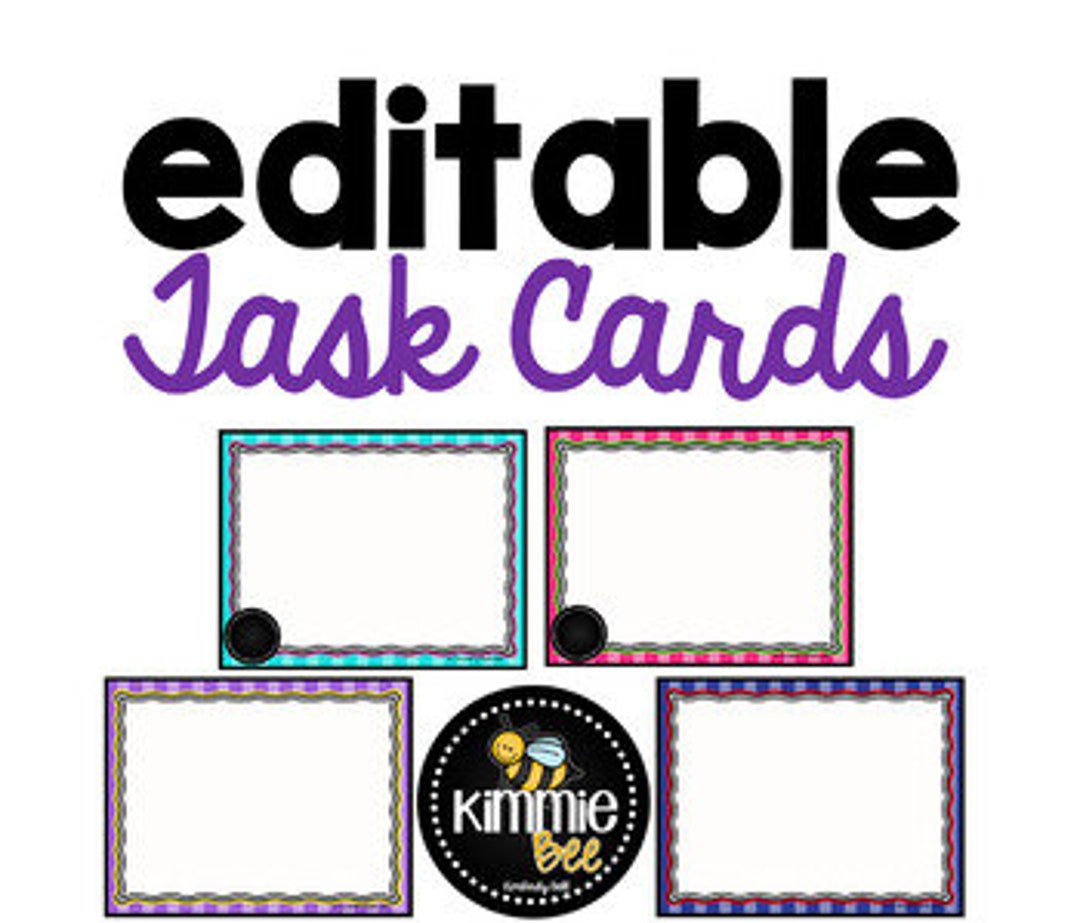 Editable Task Cards - Etsy