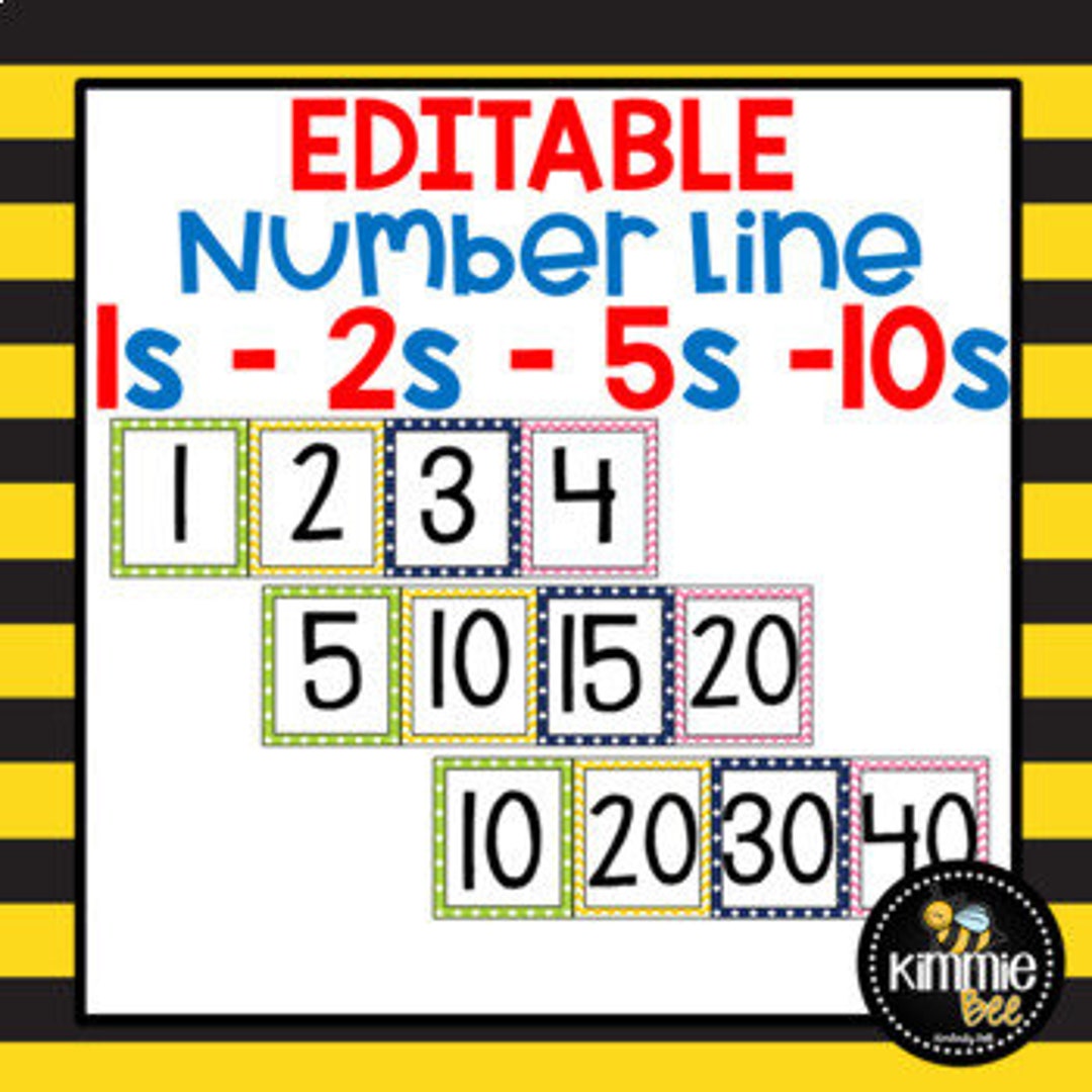 Editable Math Counting by 1s 2s 5s 10s Number Line 0-120 - Etsy