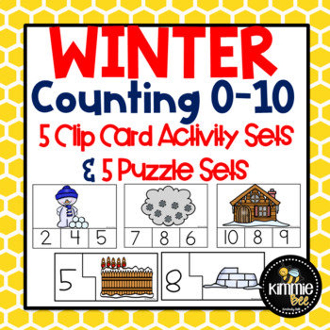 Kindergarten Math Winter Numbers Counting 0-10 Center - Etsy