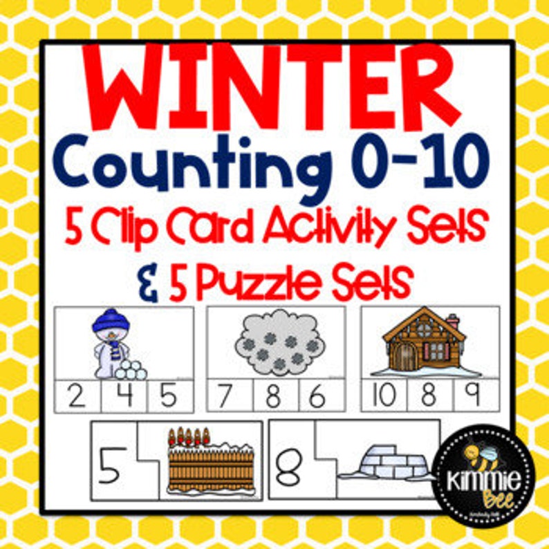 Kindergarten Math Winter Numbers Counting 0-10 Center - Etsy
