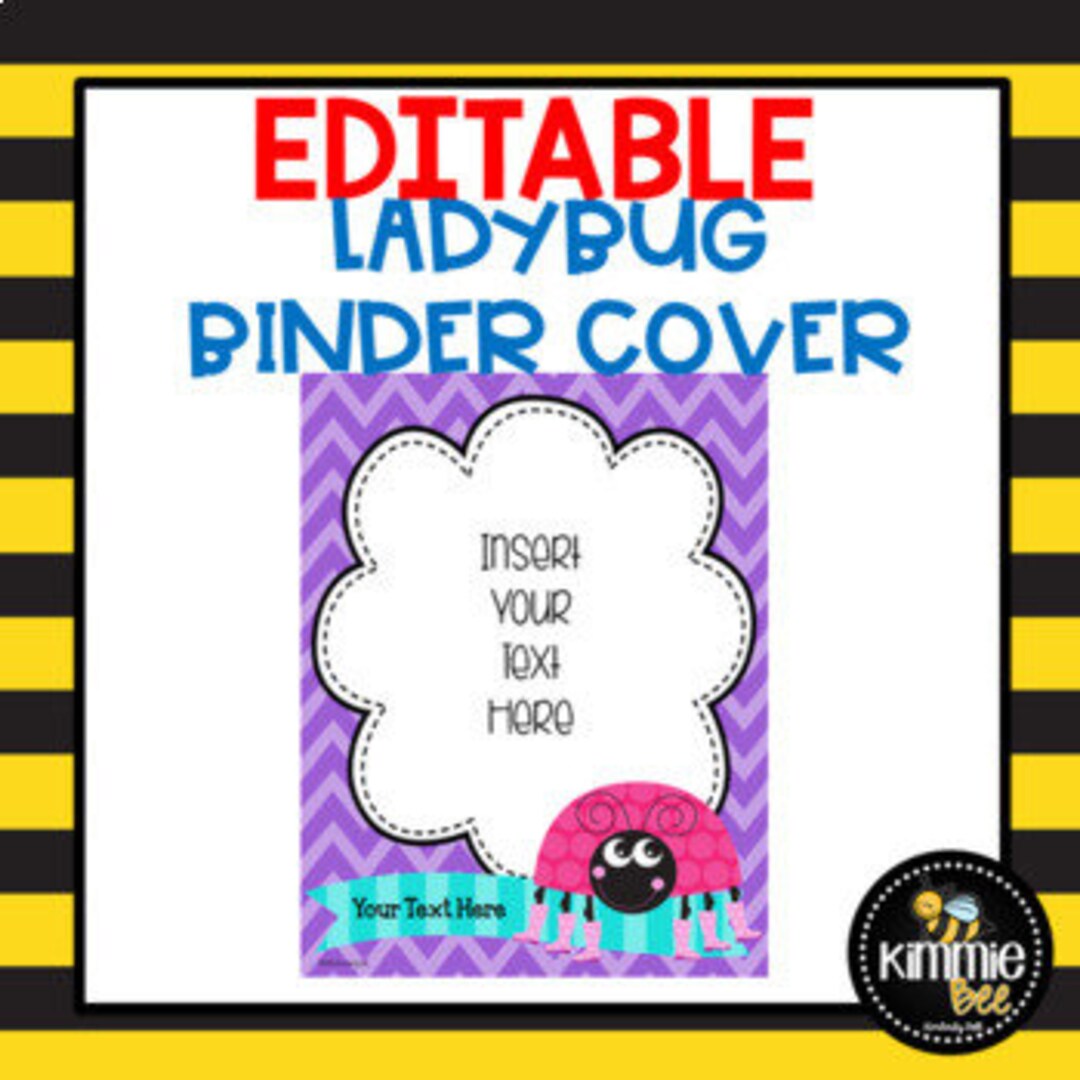 Editable Ladybug Binder Cover - Etsy