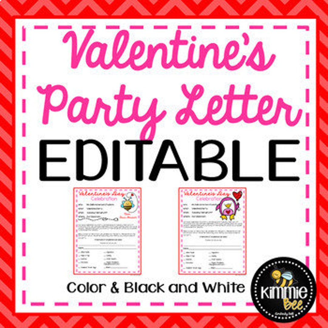 Editable Valentine's Day Party Letter and Homework Pass - Etsy