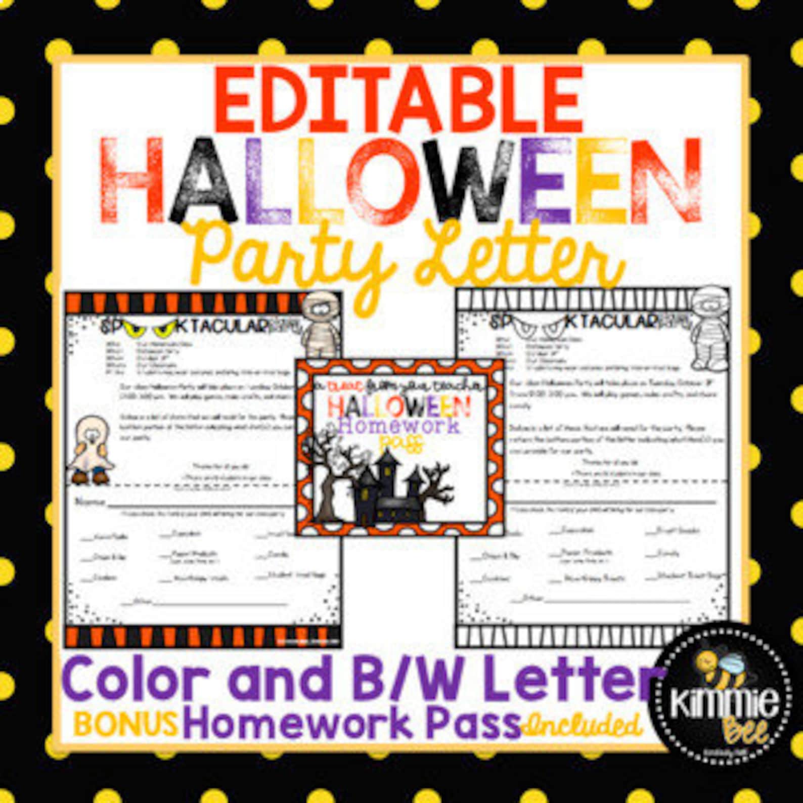Editable Halloween Party Letter - Etsy