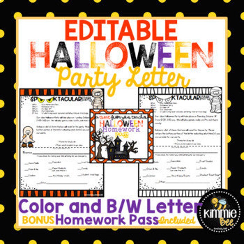 Editable Halloween Party Letter - Etsy