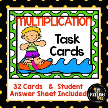 Multiplication Task Cards Summer Theme - Etsy