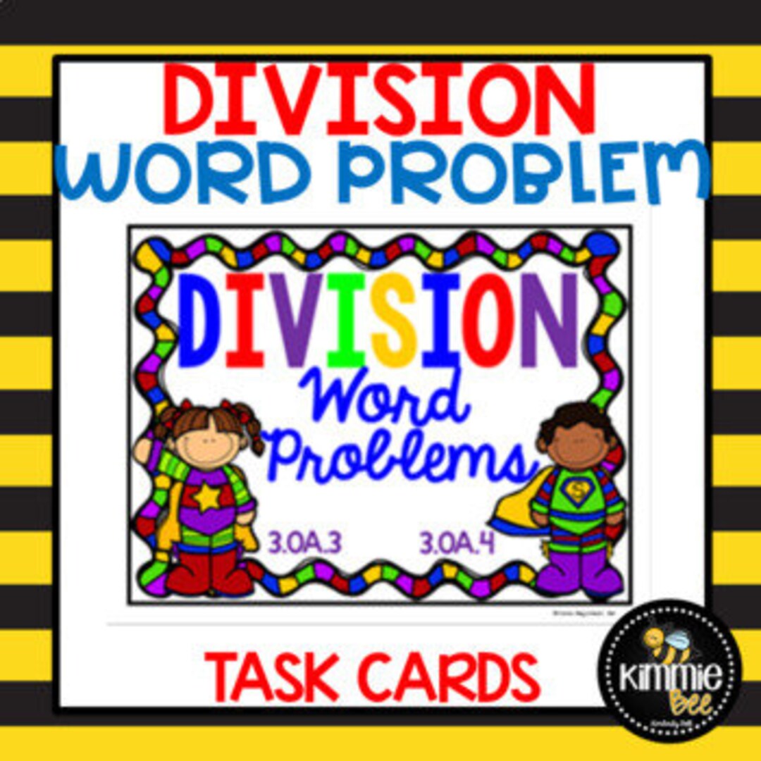 Division Word Problem Task Card Set - Etsy