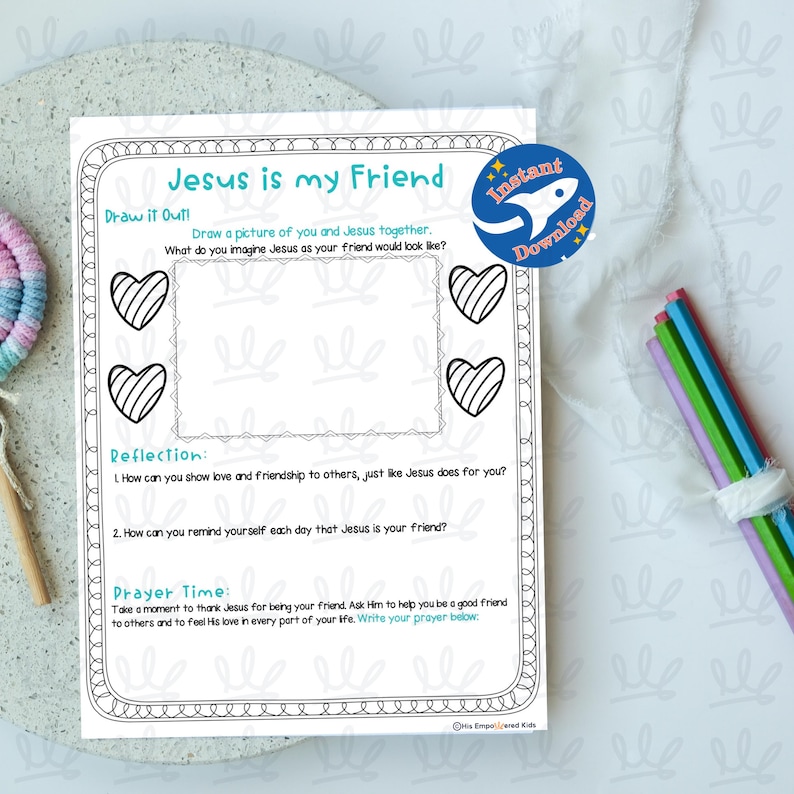 Jesus is My Friend Kids Activity Set for Elementary Bible School ...