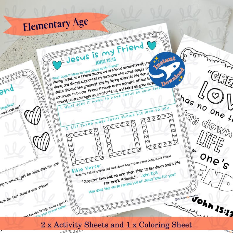 Jesus is My Friend Kids Activity Set for Elementary Bible School ...