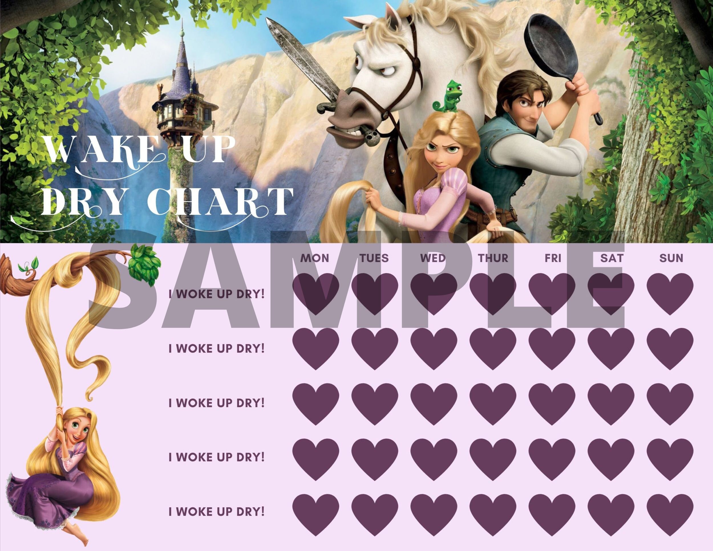 Rapunzel Chart | Rapunzel Reward Chart | Toddler Potty Training Chart ...