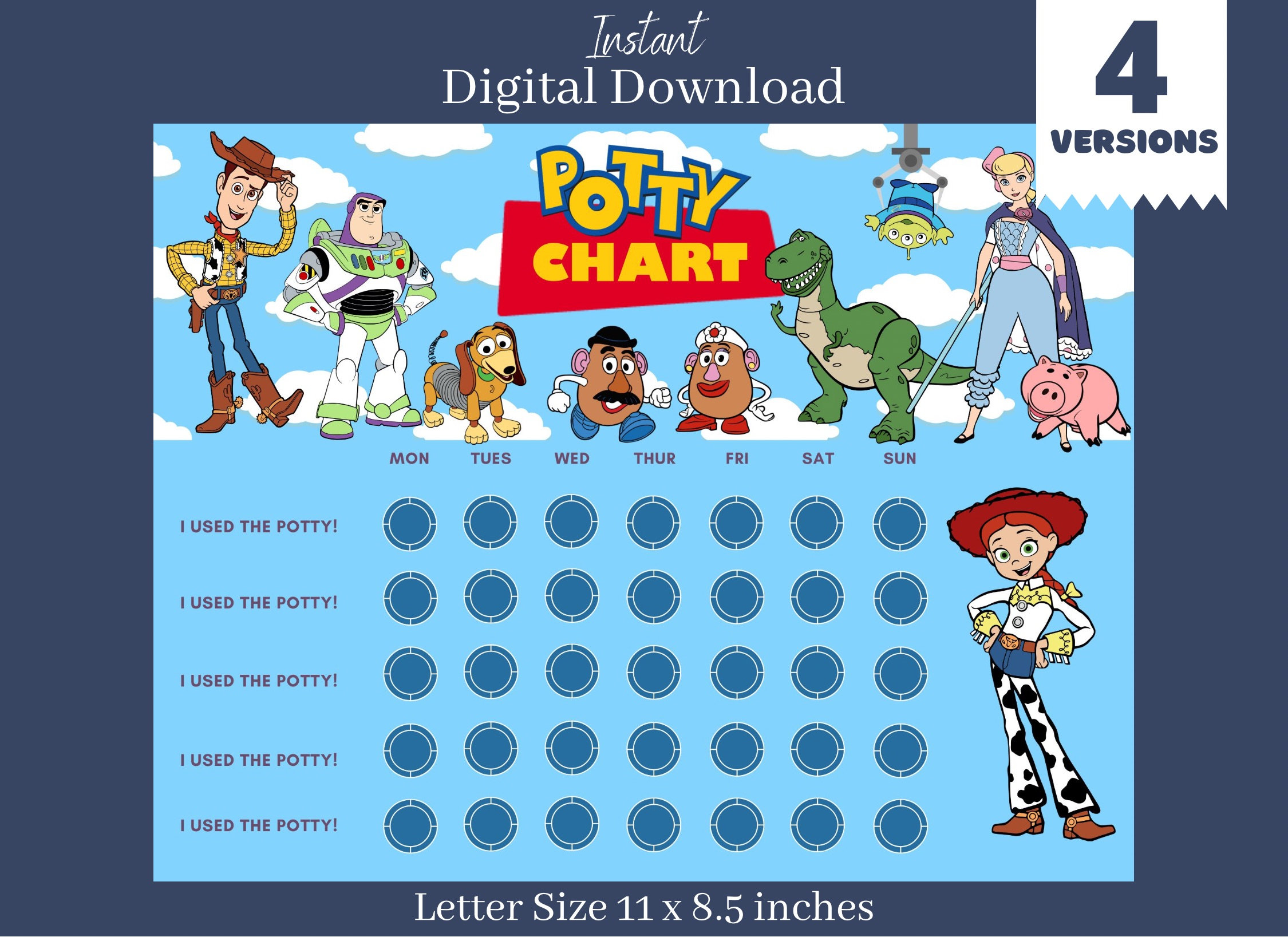 Toy Story Chart | Toy Story Reward Chart | Toddler Potty Training Chart ...