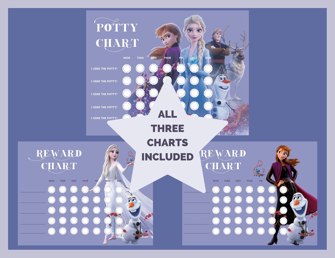 3 Frozen Charts | Frozen Reward Chart | Frozen Task Chart | Potty Chart ...