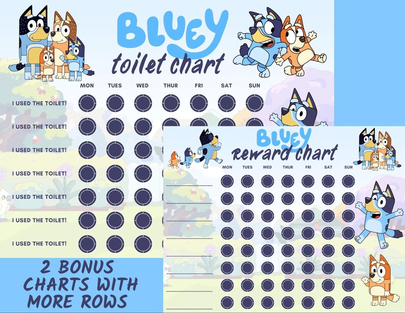 Bluey Toilet Training Chart | Bluey Reward Chart | Bluey Sticker Chart ...