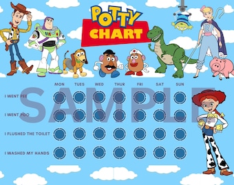 Toy Story Reward Chart, Toy Story Chart, Sticker Chart, Toddler Potty ...