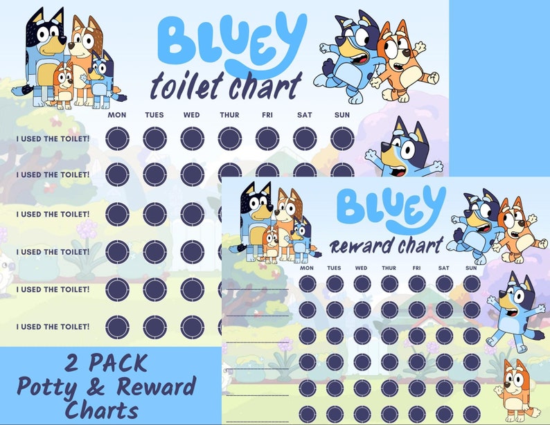 Bluey Toilet Training Chart | Bluey Reward Chart | Bluey Sticker Chart ...