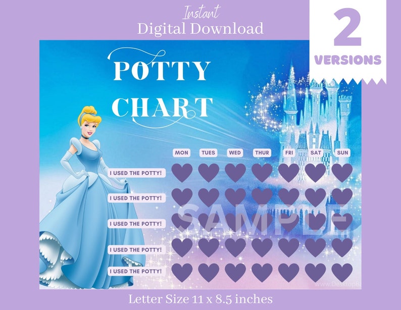 Cinderella Potty Chart | Princess Toilet Training Chart | Cinderella ...