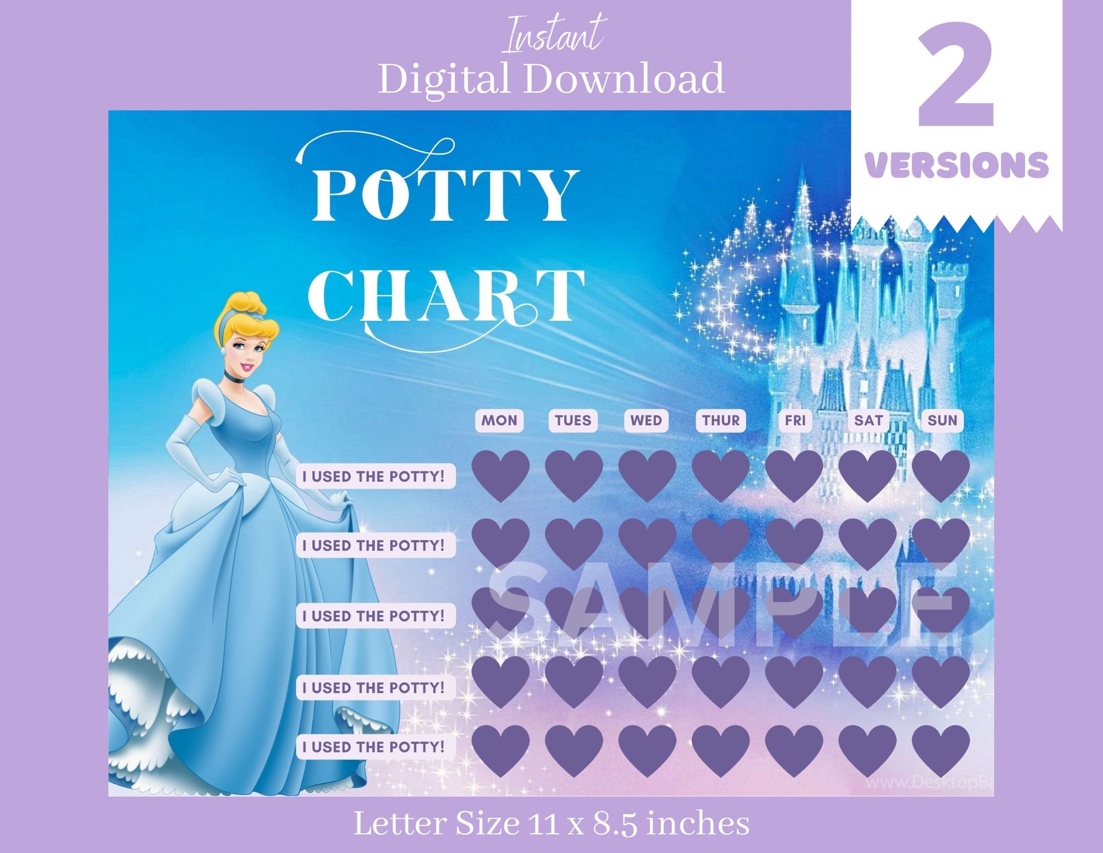 Cinderella Potty Chart | Princess Toilet Training Chart | Cinderella ...