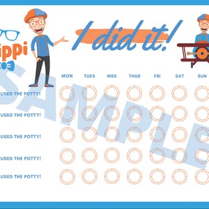 Blippi Potty Chart Blippi Reward Chart Toddler Sticker | Etsy Canada