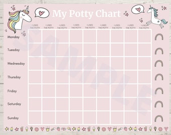 Pink Potty Training Sticker Chart - Etsy