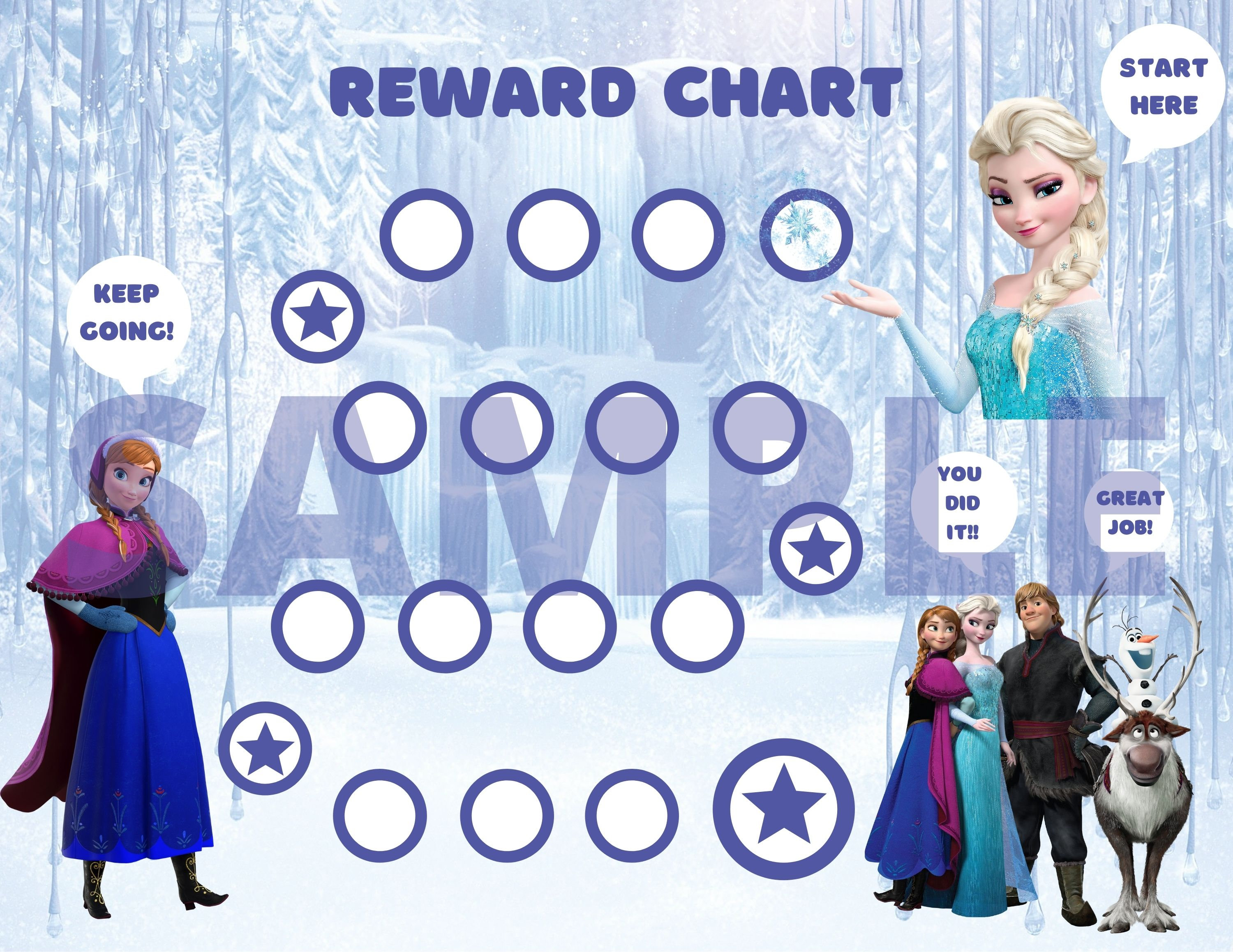 Frozen Potty Chart | Frozen Reward Chart | Frozen Task Chart | Spring Fever | Toilet Training - Etsy