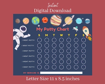 Printable Outer Space Reward Chart, Planets Sticker Chart, Instant ...
