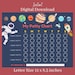 Potty Chart // Outer Space Potty Chart // Spaceship Toilet Training ...