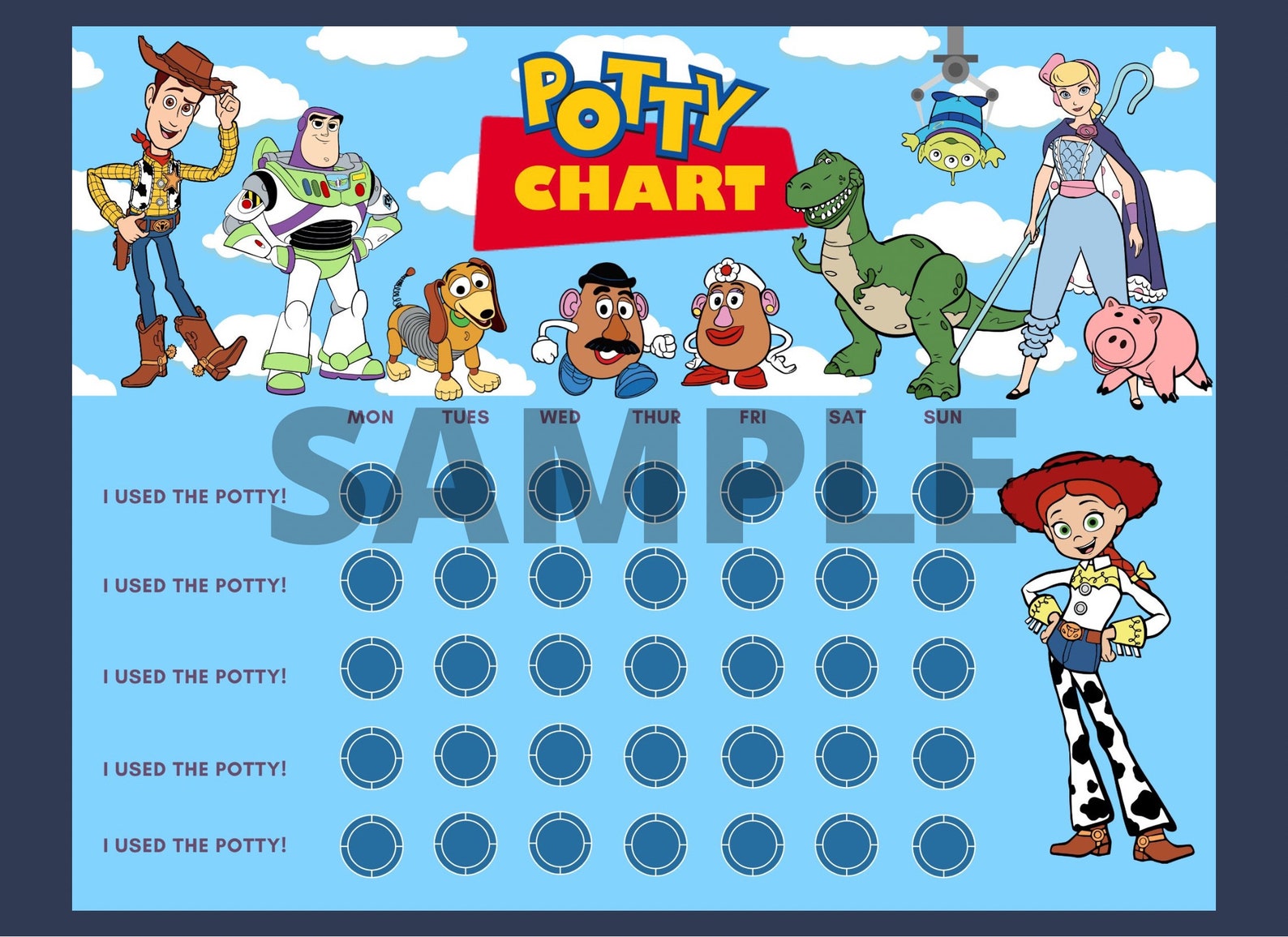 Toy Story Chart | Toy Story Reward Chart | Toddler Potty Training Chart ...