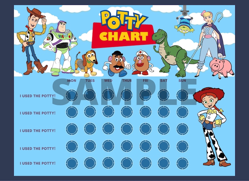 Toy Story Potty Training Chart | Reward Chart (digital Download) - Etsy