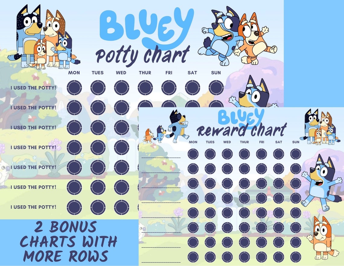 Bluey Potty Chart Bluey Reward Chart Toilet Training - Etsy Canada