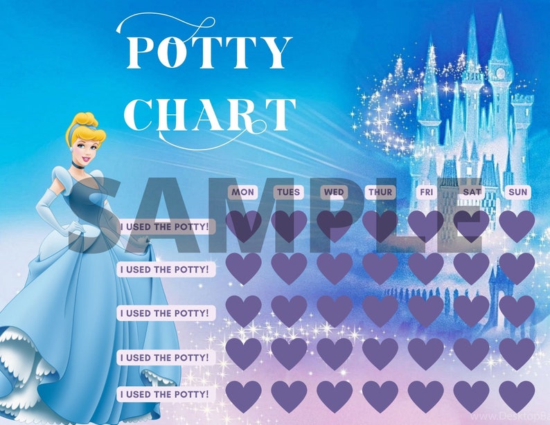 Cinderella Potty Chart | Princess Toilet Training Chart | Cinderella ...