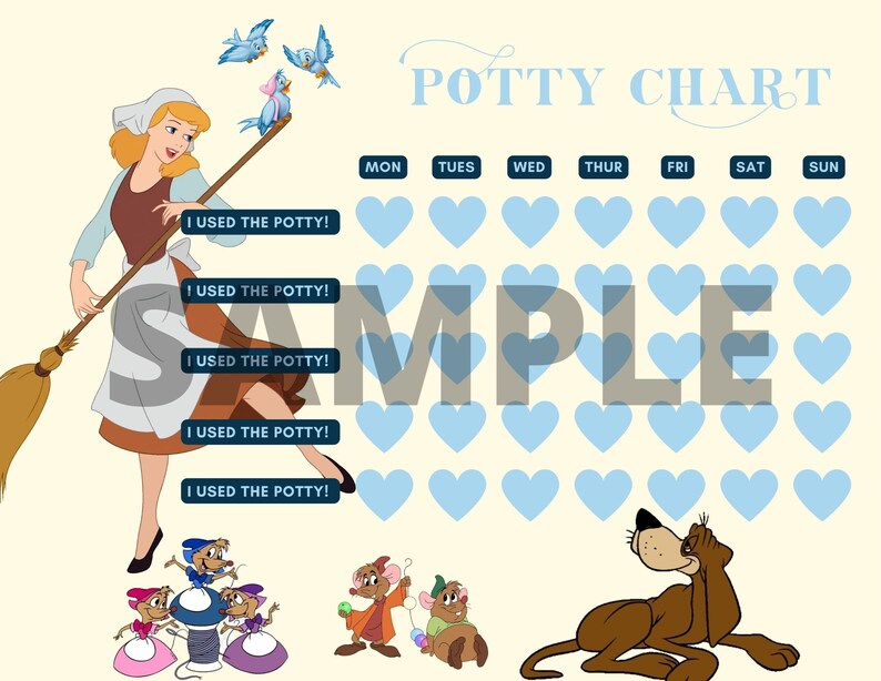 Cinderella Potty Chart | Princess Toilet Training Chart | Cinderella ...