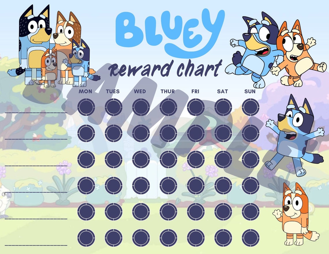 Bluey Potty Chart Bluey Reward Chart Toilet Training - Etsy Canada