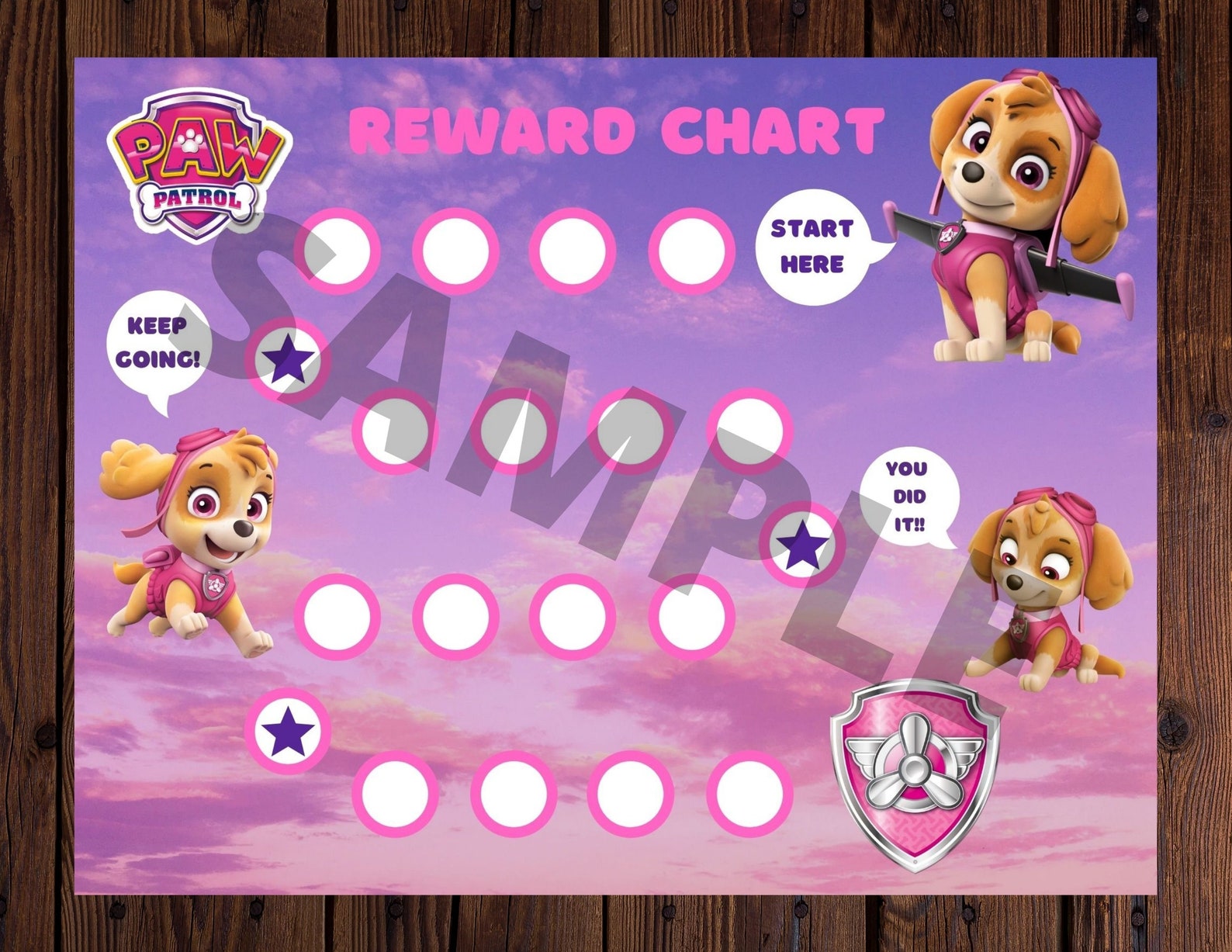 Skye Reward Chart // Skye Sticker Chart // Paw Patrol | Etsy