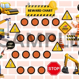 Construction Potty Chart | Construction Reward Chart | Toilet Training ...