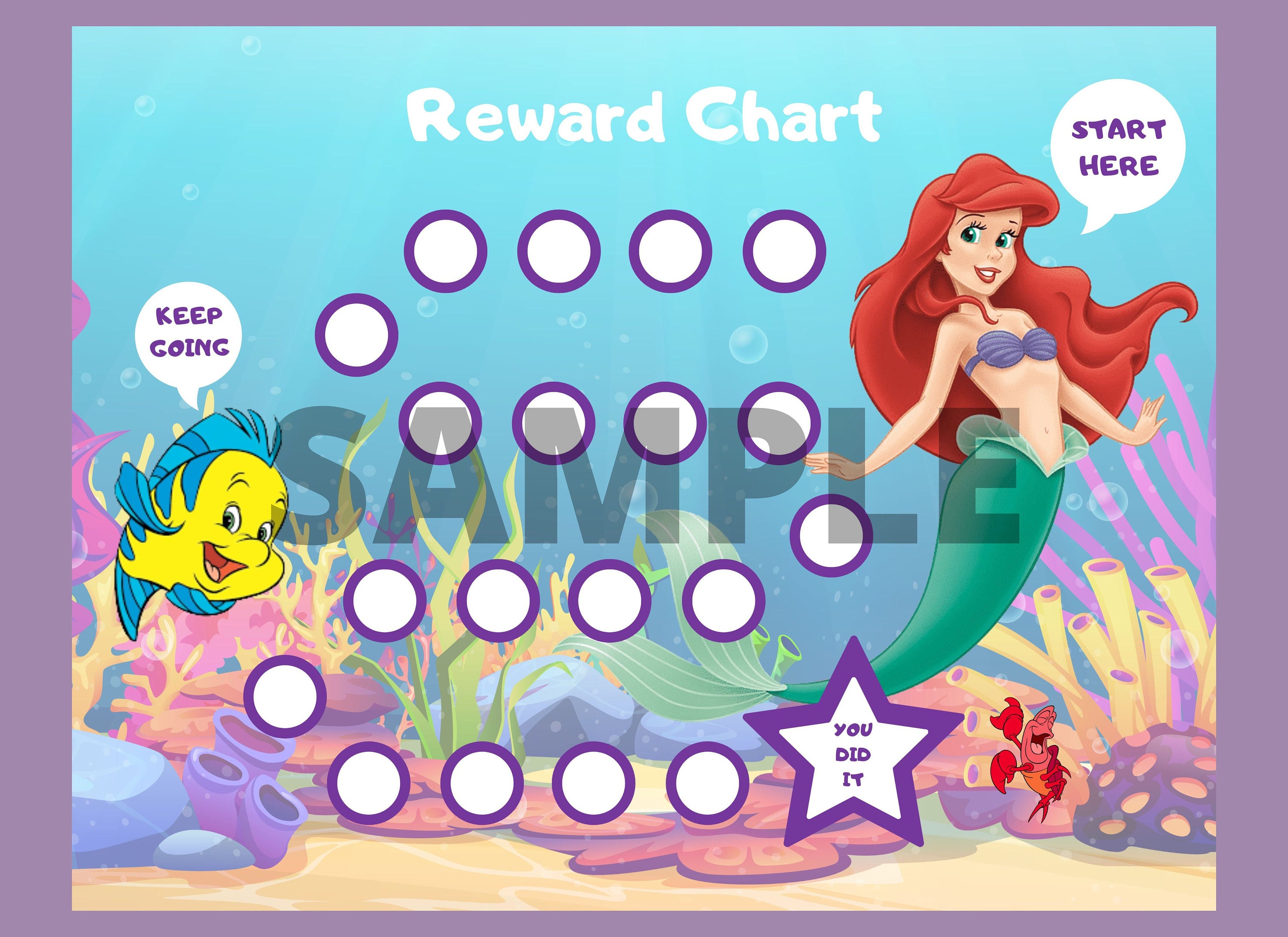 Mermaid Potty Chart Sticker Chart Reward Chart Potty Training - Etsy