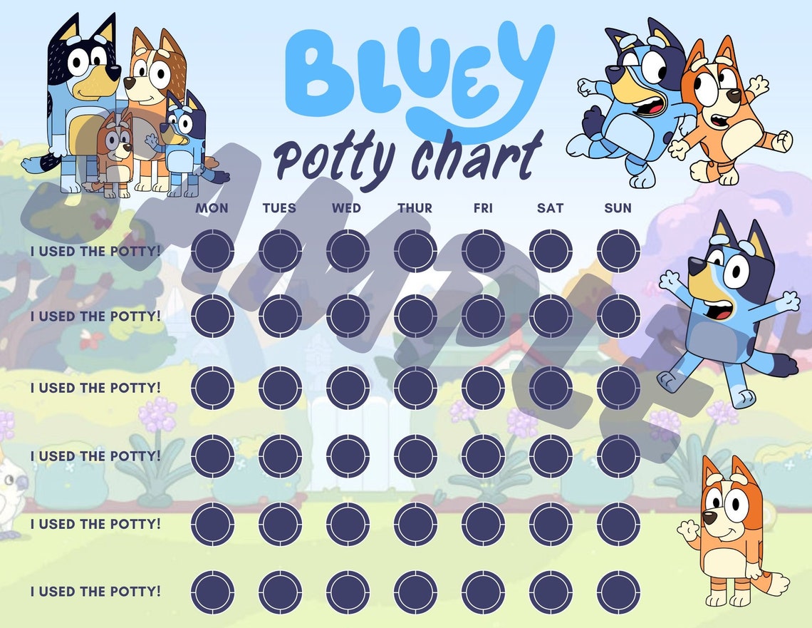 Bluey Potty Chart Bluey Reward Chart Toilet Training - Etsy Canada