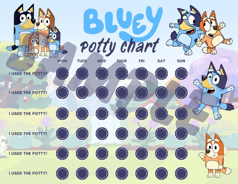 Bluey Potty Chart Bluey Reward Chart Toilet Training Potty Training ...