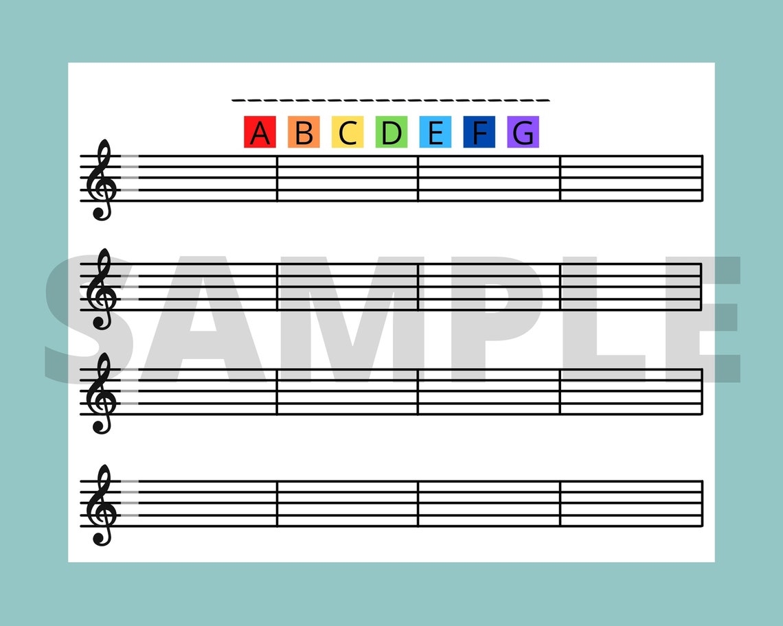 Beginner Piano Music Sheets With Color-coded Tabs (digital Download) - Etsy