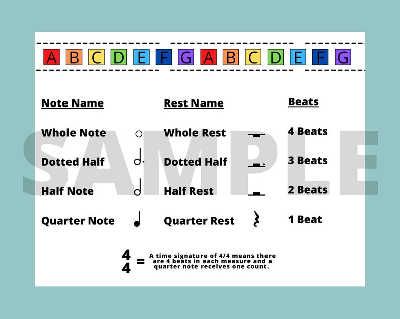 Beginner Piano Music Sheets With Color-coded Tabs (digital Download) - Etsy