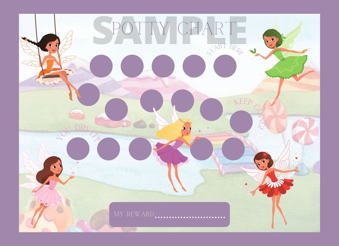 Potty Chart // Pixie Fairy Potty Chart // Fairies Magical Toilet ...