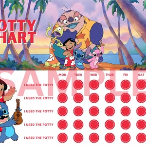 Lilo & Stitch Potty Chart Reward Chart Toilet Training Potty Training ...