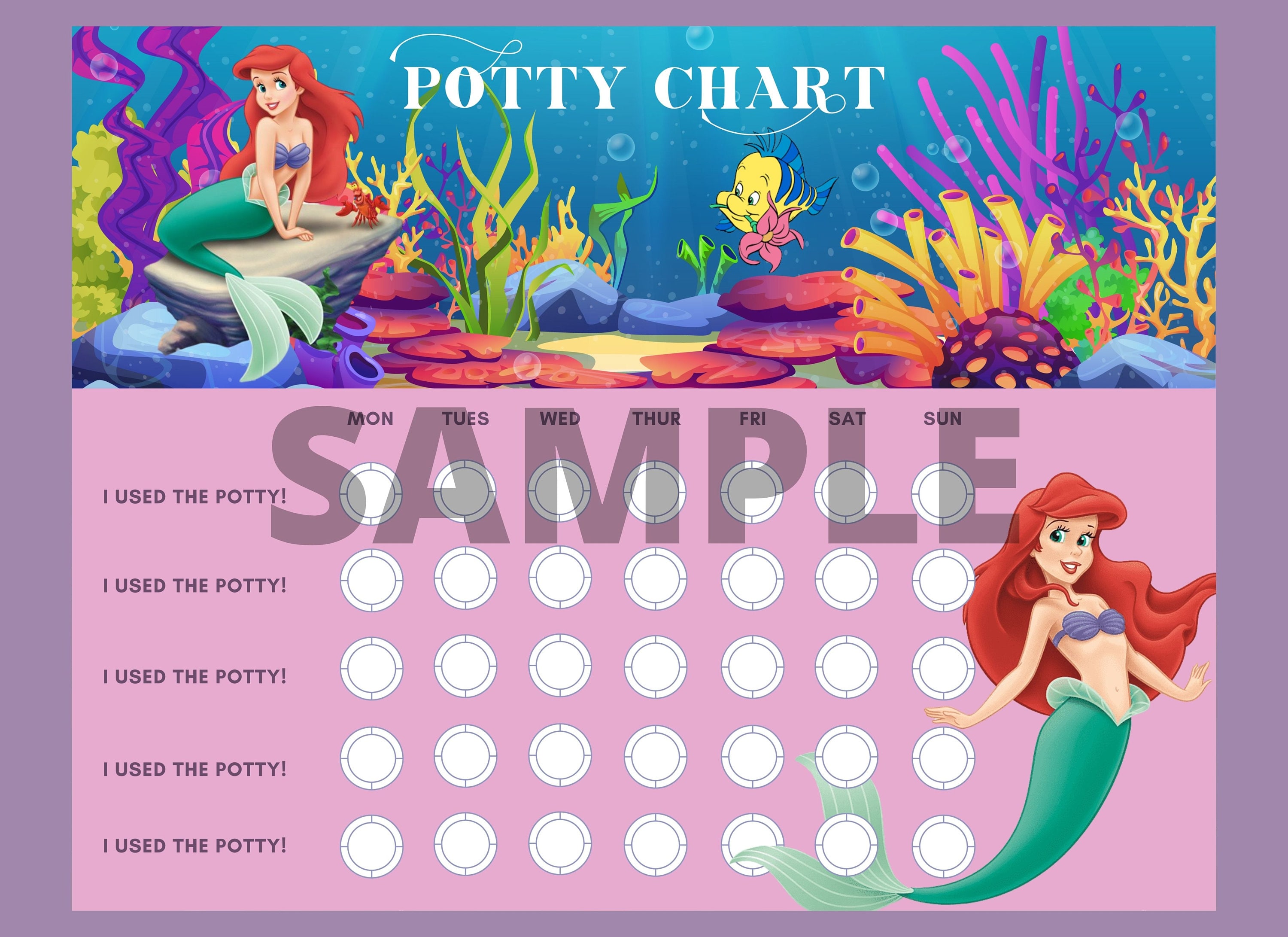 Mermaid Potty Chart Sticker Chart Reward Chart Potty Training - Etsy UK