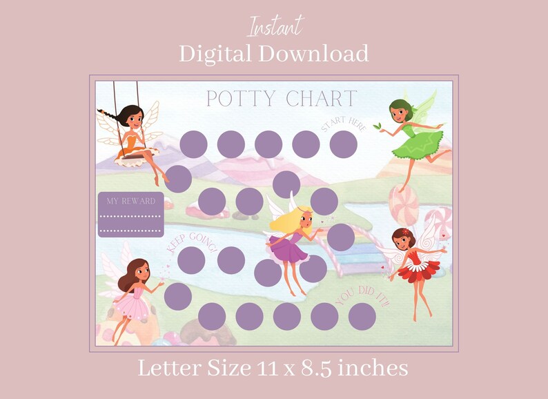 Potty Chart // Pixie Potty Training Chart // Fairy Toilet Training ...