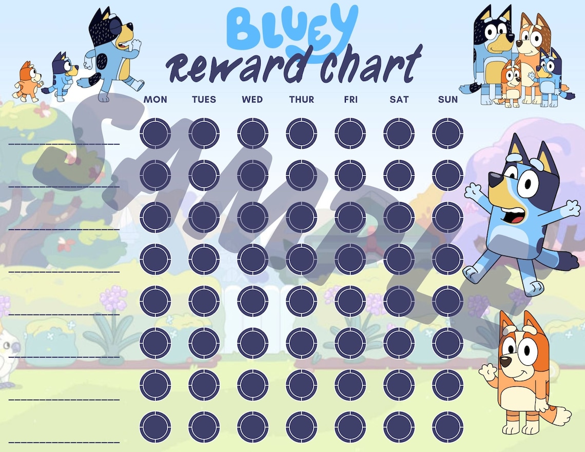 Bluey Potty Chart Bluey Reward Chart Toilet Training - Etsy Canada
