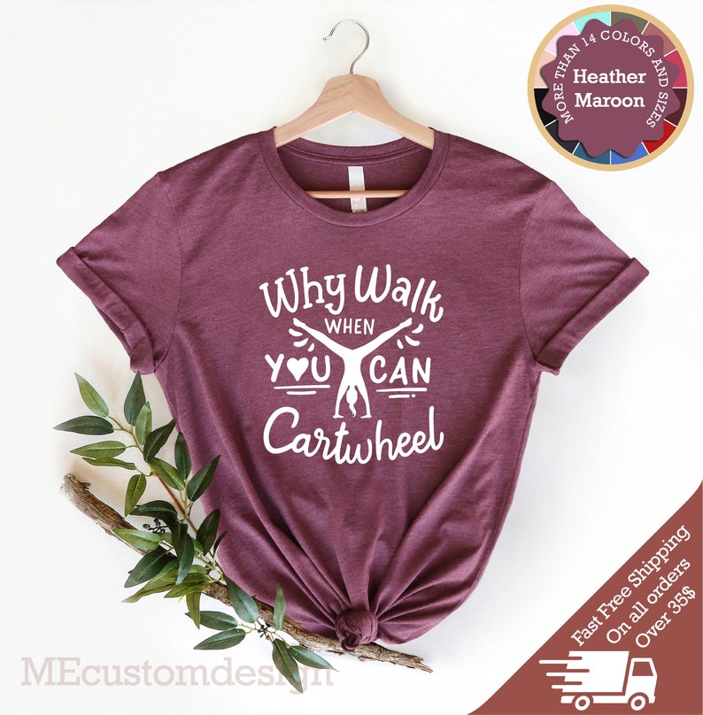 Cartwheel Shirt, Gymnastics T-shirt, Girls Sport Apparel Tee, Gymnast ...
