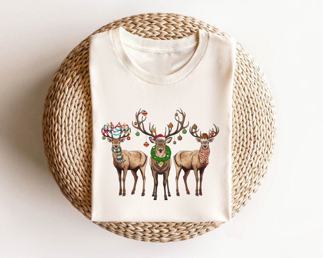 Reindeer Christmas Shirt, Reindeer Christmas T-shirt, Reindeer Lover ...