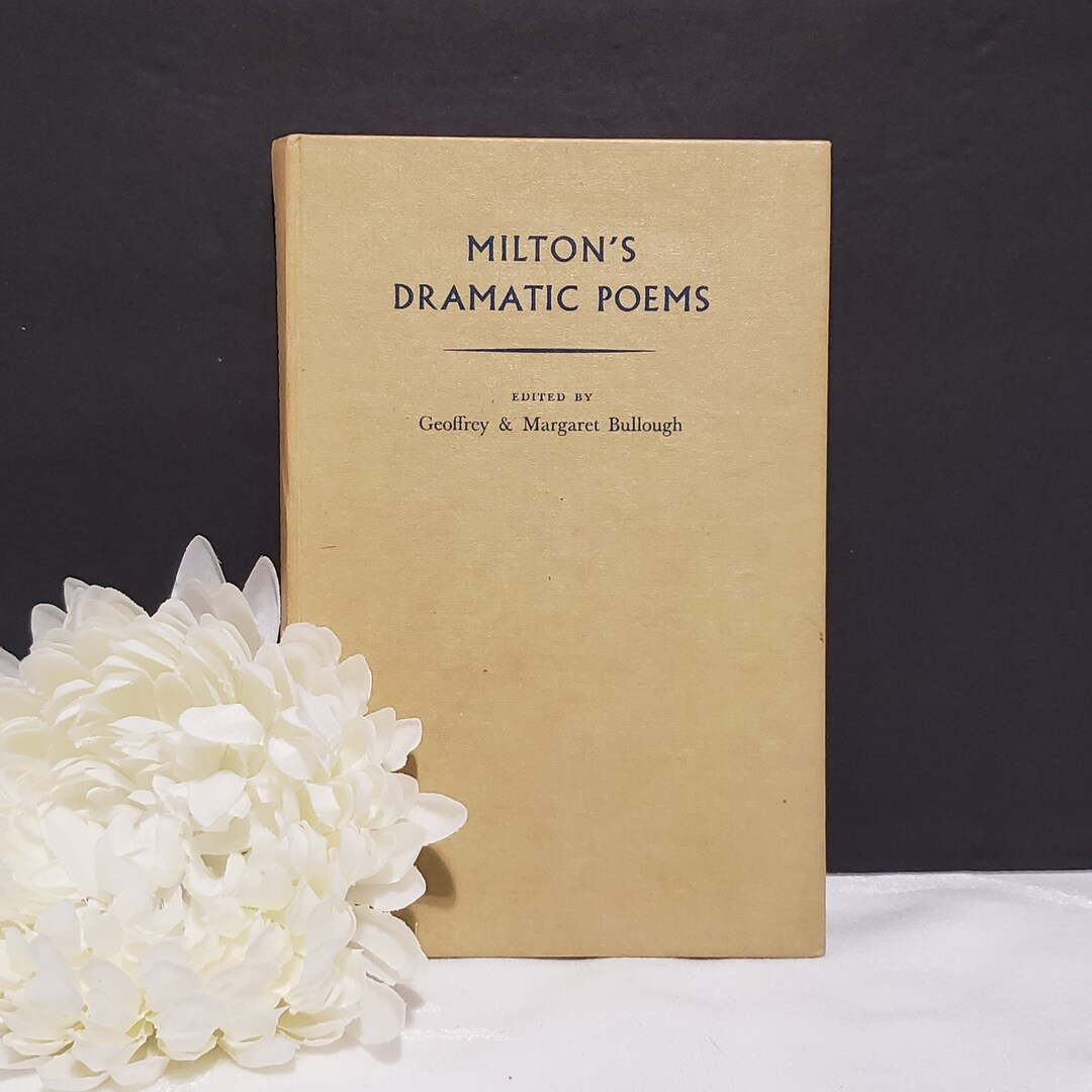 Milton's Dramatic Poems Book, Vintage Poetry Book, Coffee Table Decor ...
